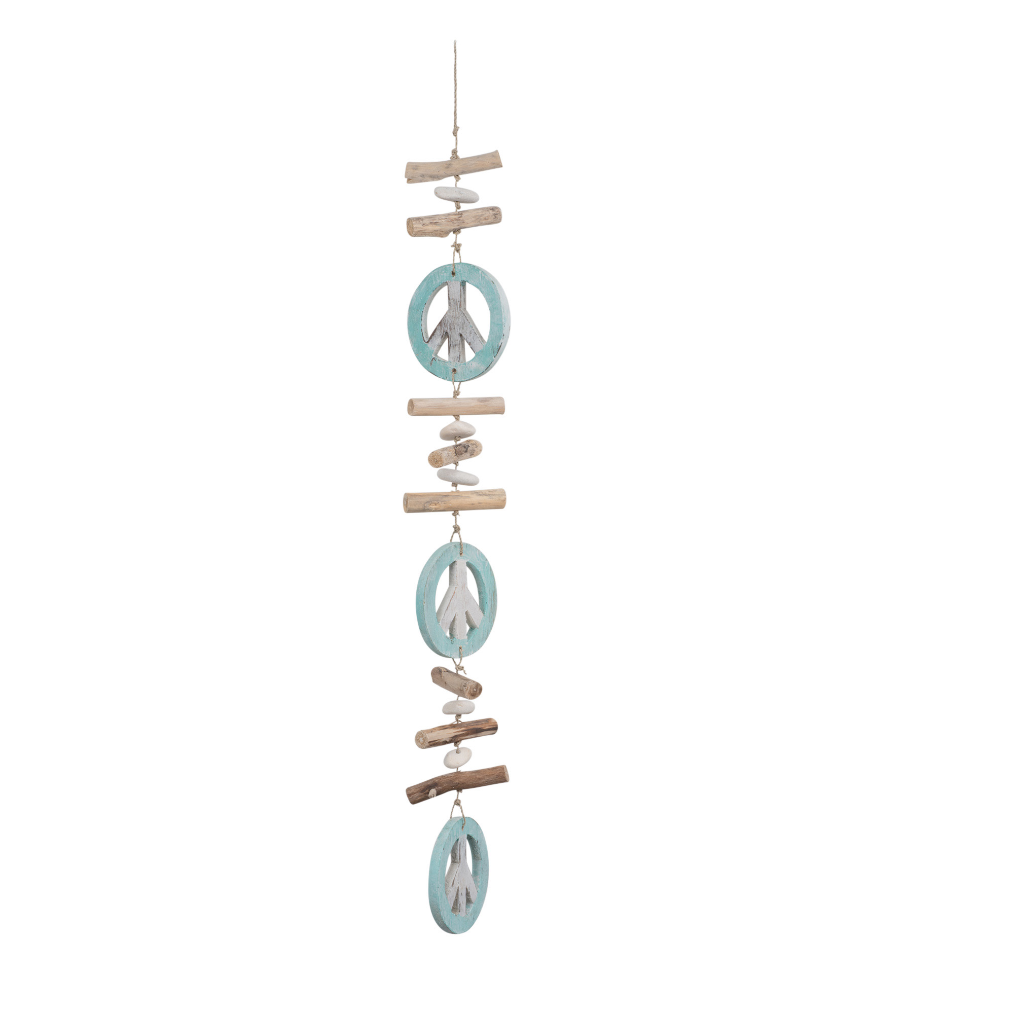 3 PEACE SIGN WOOD GARLAND
